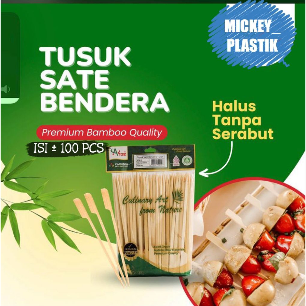 Jual ISI 100 PCS / TUSUK SATE BENDERA / YAKITORI / TEPPOSTICK / DAYUNG ...