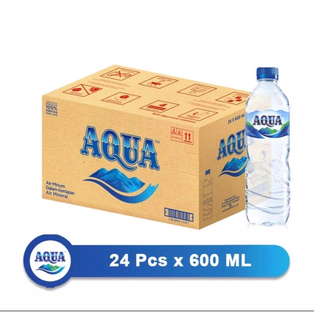 Jual Aqua Botol 600ml 1 Dus (isi 24) | Shopee Indonesia