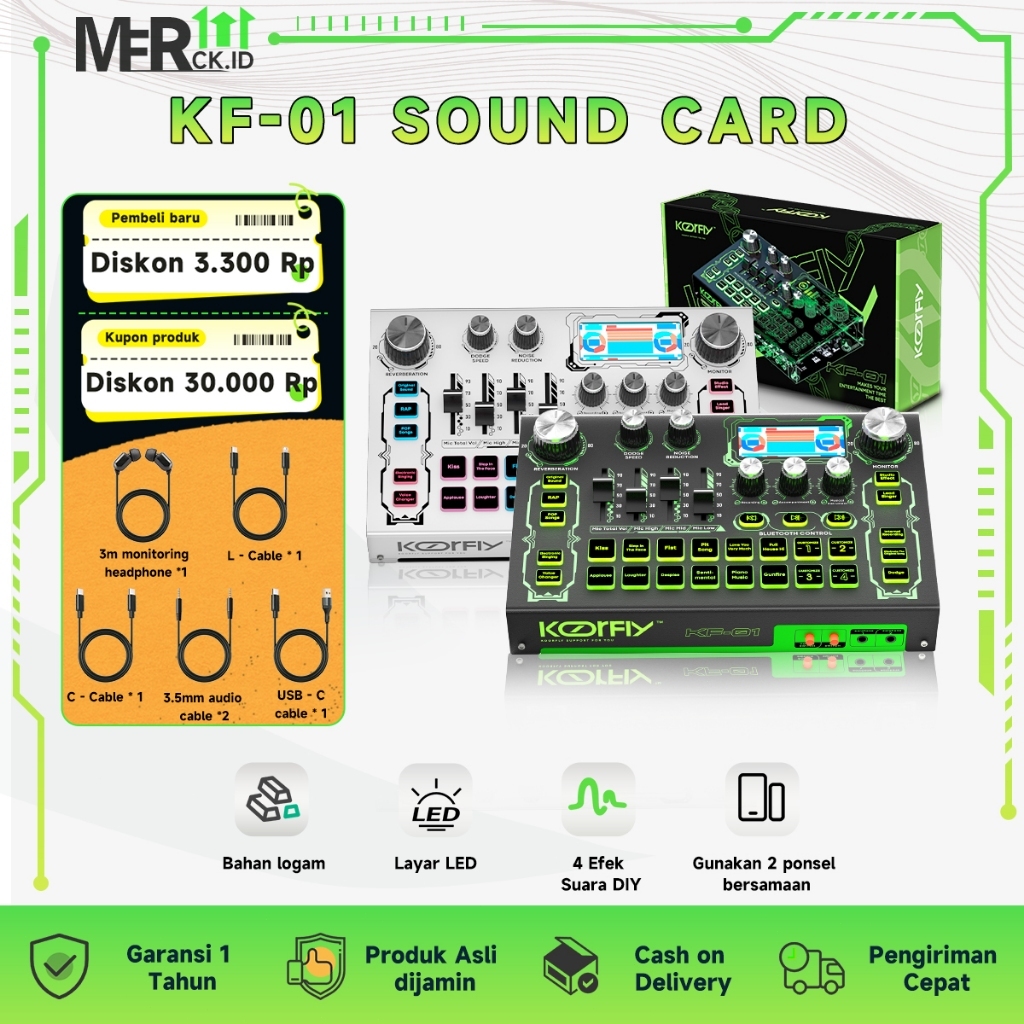 Jual 【Hadiah Gratis】Koorfly Soundcard Set KF01 Kartu Suara Audio ...