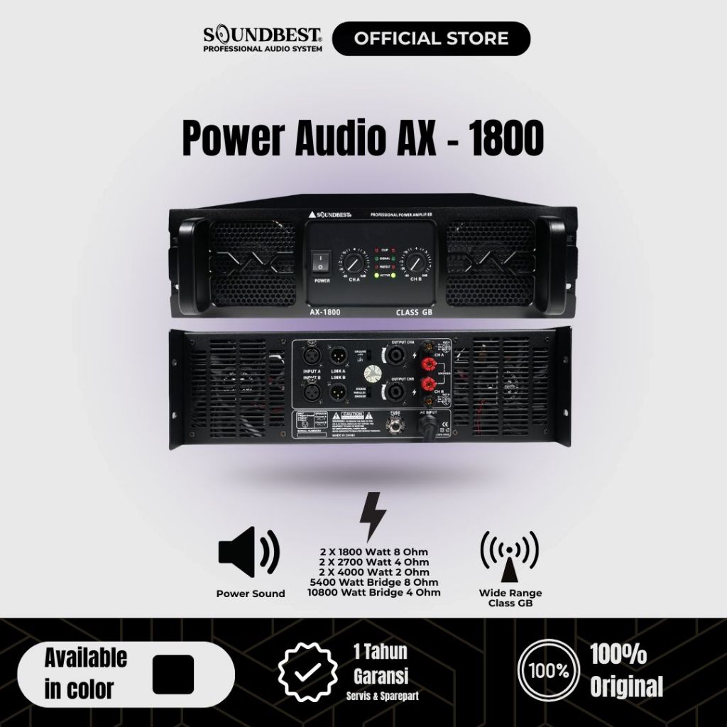Jual SOUNDBEST Power Amplifier AX-1800 | ORIGINAL - GARANSI RESMI ...