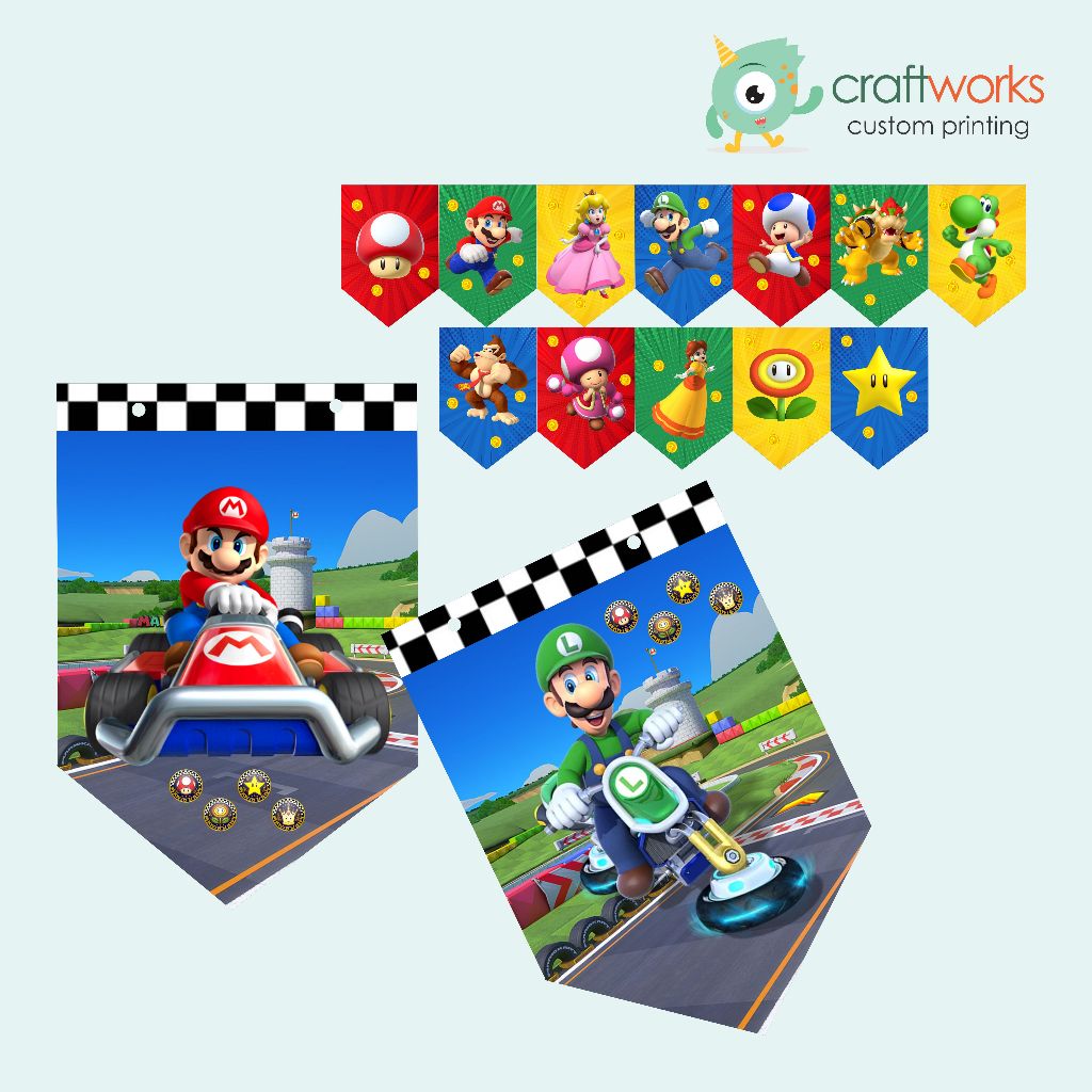 Jual BENDERA DEKORASI BUNTING FLAG BANNER KARAKTER SUPER MARIO BROSS ...