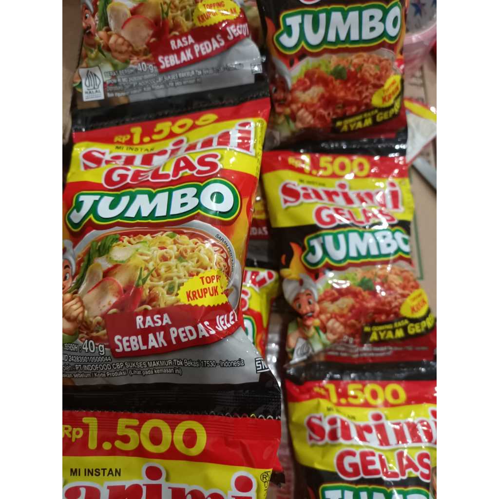 Jual Sarimi gelas jumbo seblak pedes jeletot dan ayam geprek 5 sachet ...