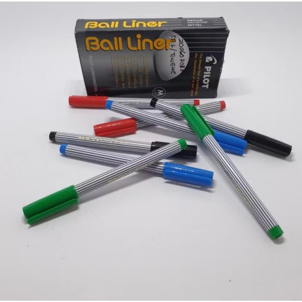 Jual Balliner Pilor 0.8 mm Biru Hitam 1 pak (12 pcs) | Shopee Indonesia