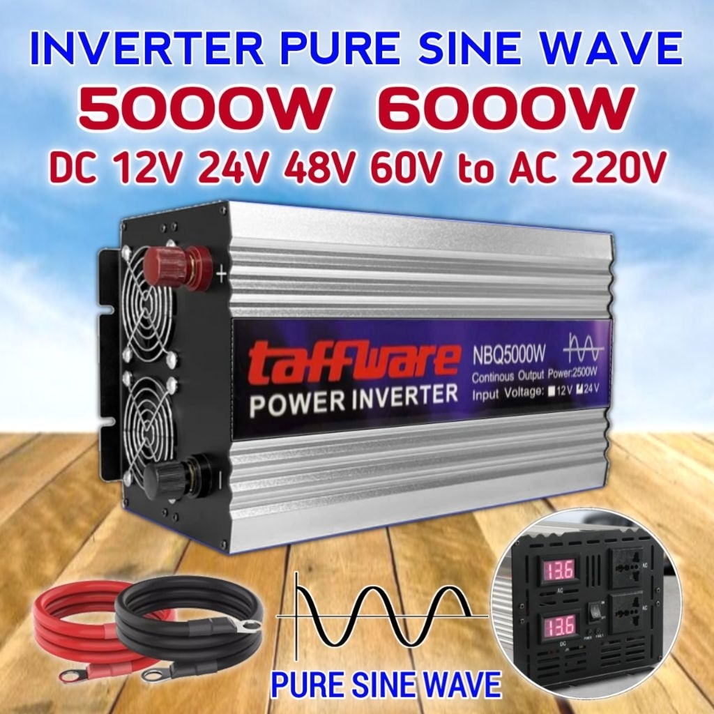Jual Inverter DC ke AC 5000 Watt Pure Sine Wave DC 12V 24V 48V 60V to ...