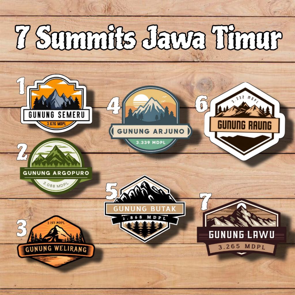 Jual Stiker 7 Summit Jawa Timur Stiker Gunung Jawa Timur Vinyl+Laminasi ...