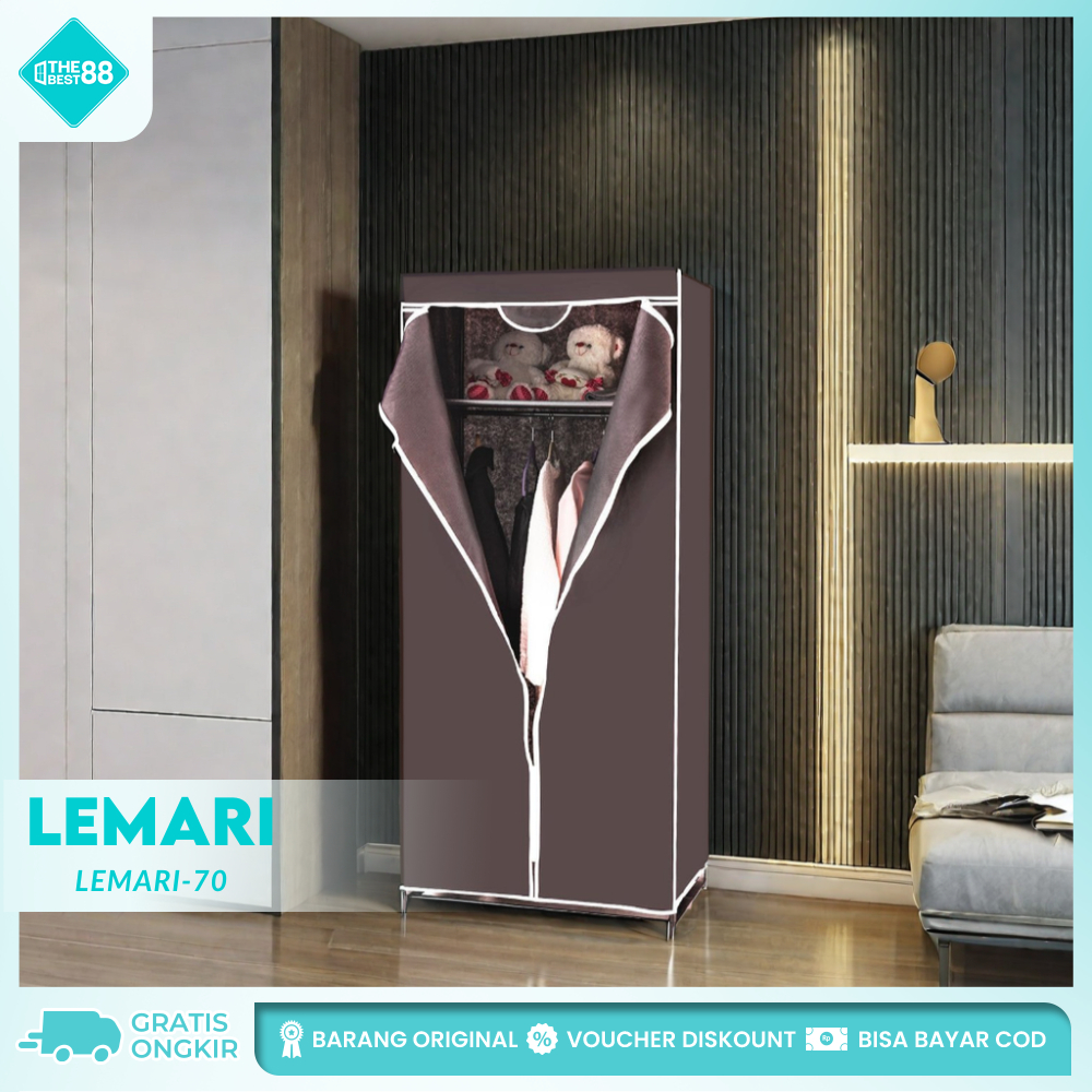 Jual Lemari Portable Kain Lemari 2 Sisi Lemari Resleting Lemari Rakit ...