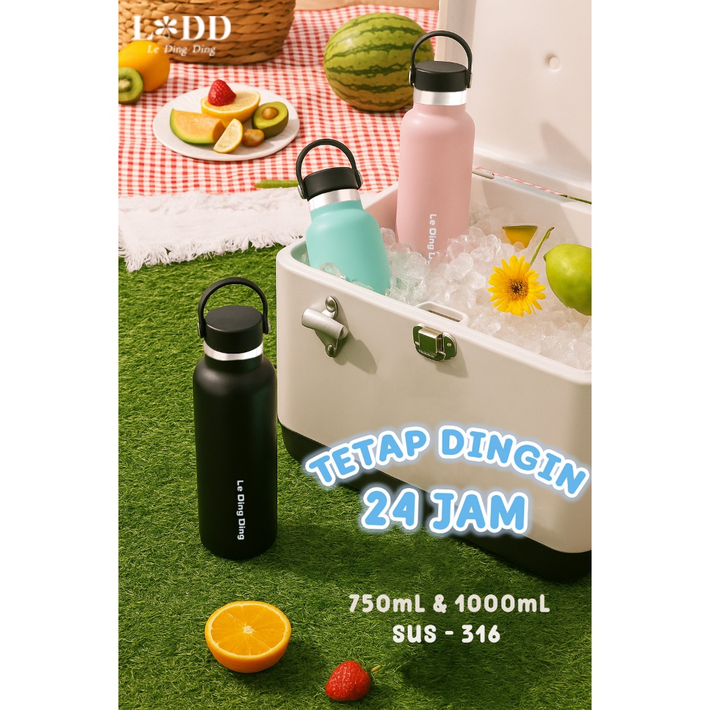 Jual LeDingDing-Tumbler Stainless Steel Tumbler tahan panas dingin 24 jam Termos Tutup Bambu ...