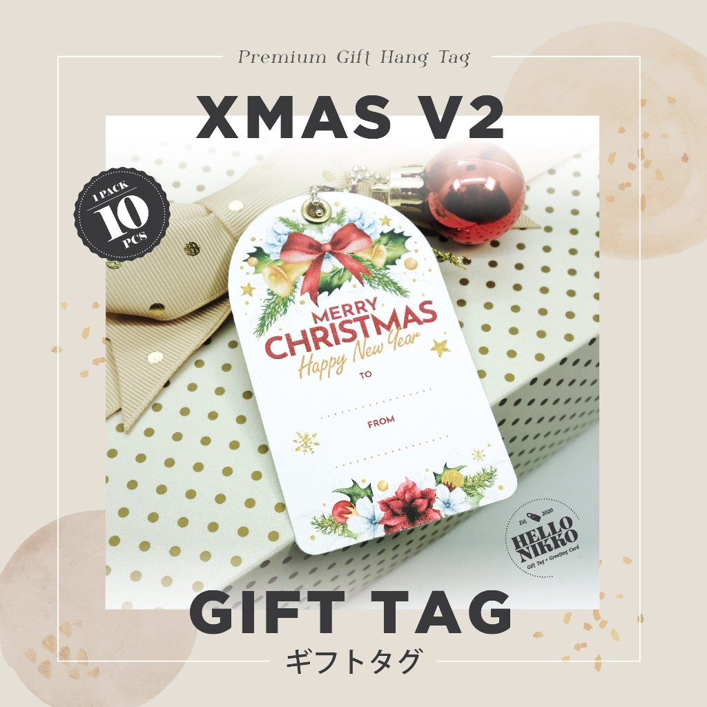 Jual Hangtag Christmas gift tag V2 kartu ucapan natal kado hampers ...