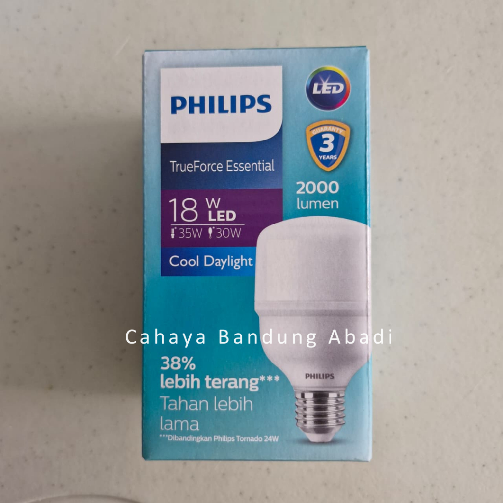 Jual Philips Lampu LED Tforce Essential Trueforce 18W 18 Watt Putih Cool Daylight 6500K E27 ...