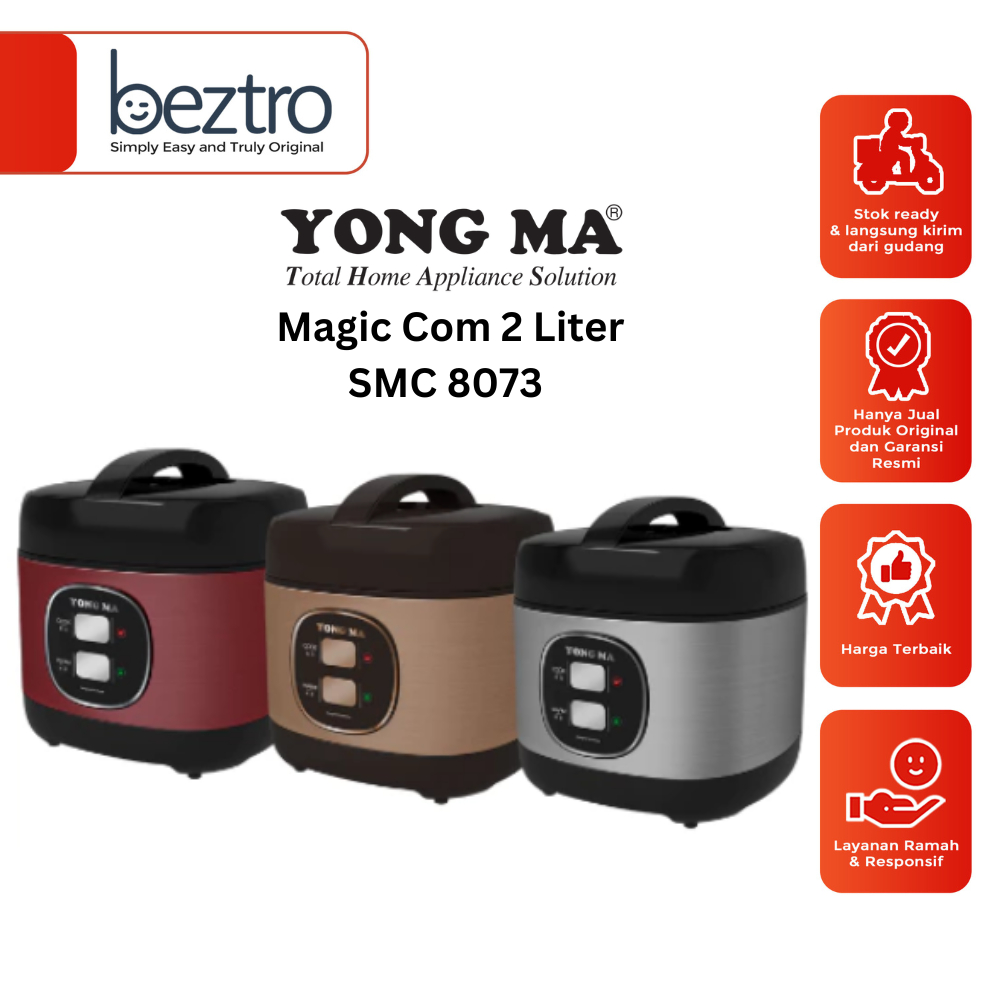 Jual Yong Ma Magic Com 2 Liter SMC-8073 Red Merah Rice Cooker 3 in 1 3D ...