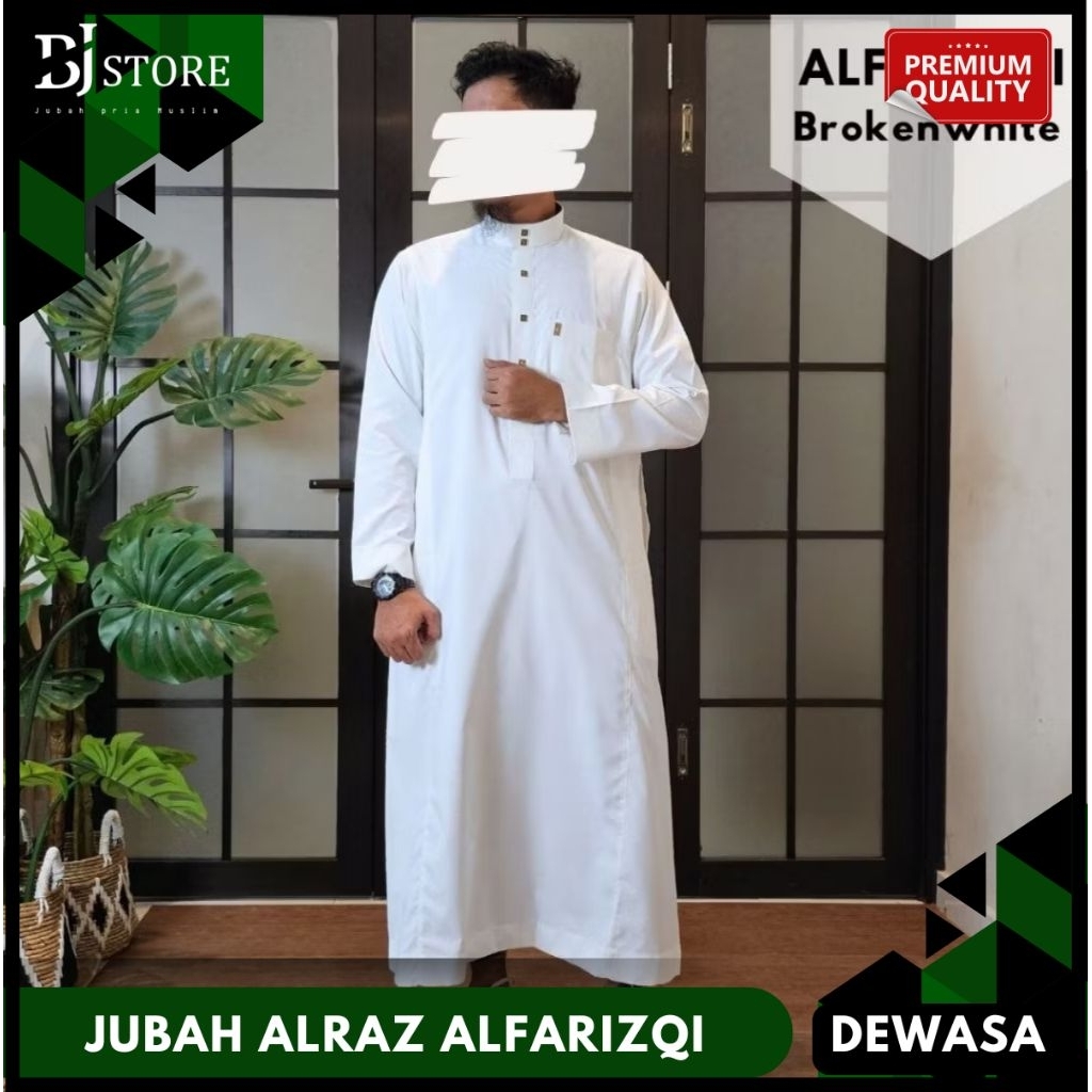 Jual Jubah Gamis Alraz Putih Premium / Jubah Putih Alraz No Manset ...