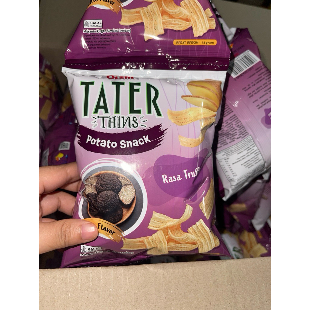 Jual Oishi Tater Thins Potato Snack Truffle 10pcs | Shopee Indonesia