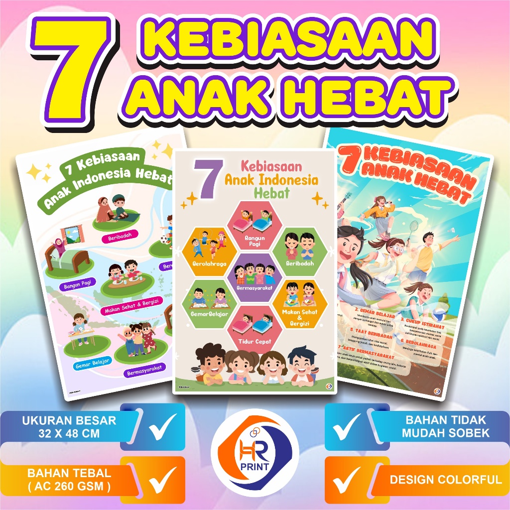 Jual Poster 7 Kebiasaan Anak Indonesia Hebat - Poster Edukasi Anak ...