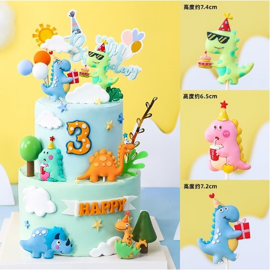 Jual Topper DIno Dinosaurus Trex Cute Brontosaurus hiasan cake kue ...