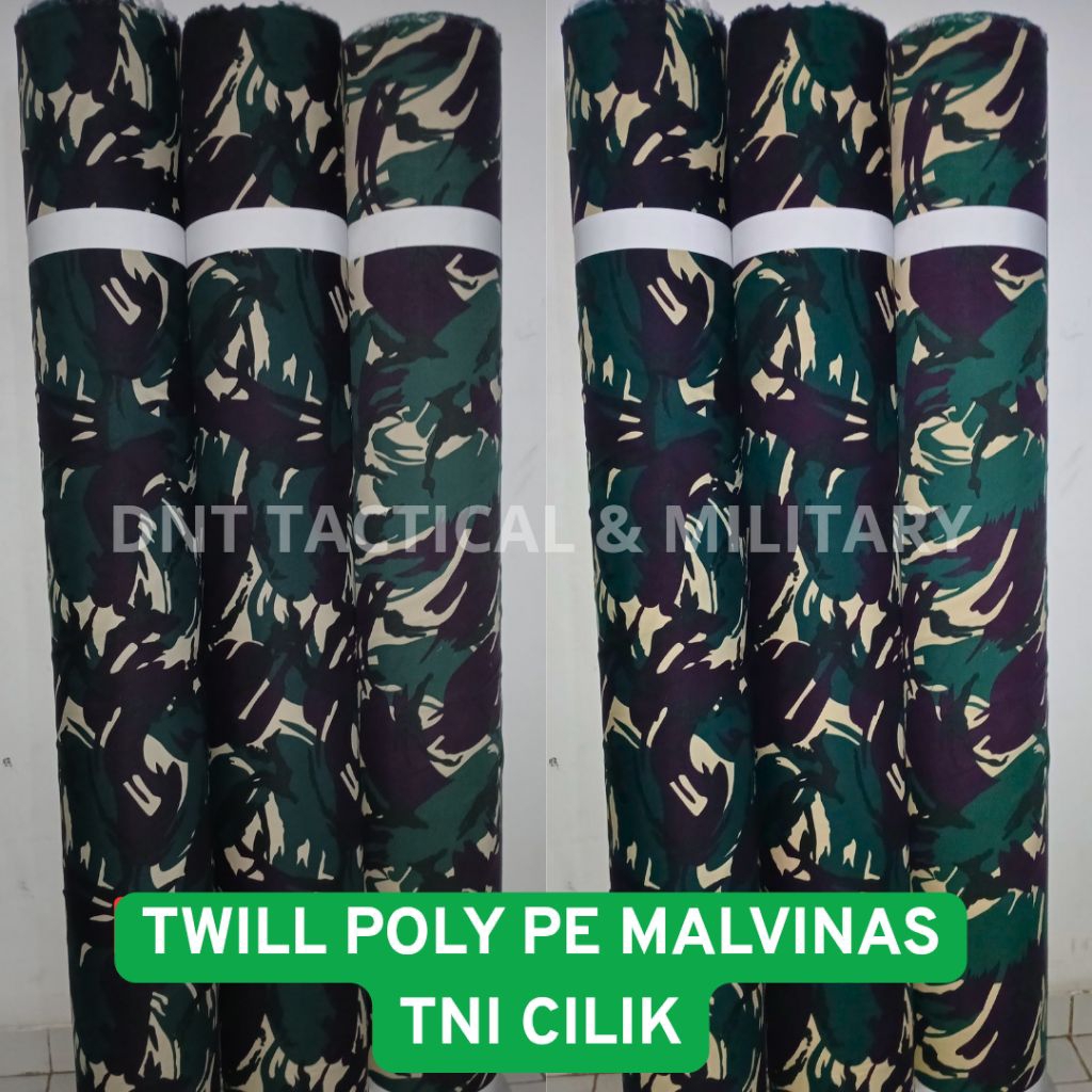 Jual KAIN TWILL POLY PE 20'S TEBAL LORENG MALVINAS TNI-CILIK | Shopee ...