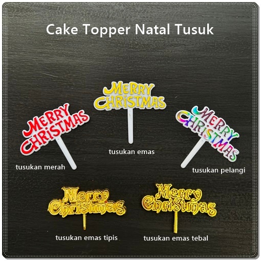 Jual NATL-13 : Cake Topper / Hiasan Kue Plat Tulisan Tempelan Tusukan ...