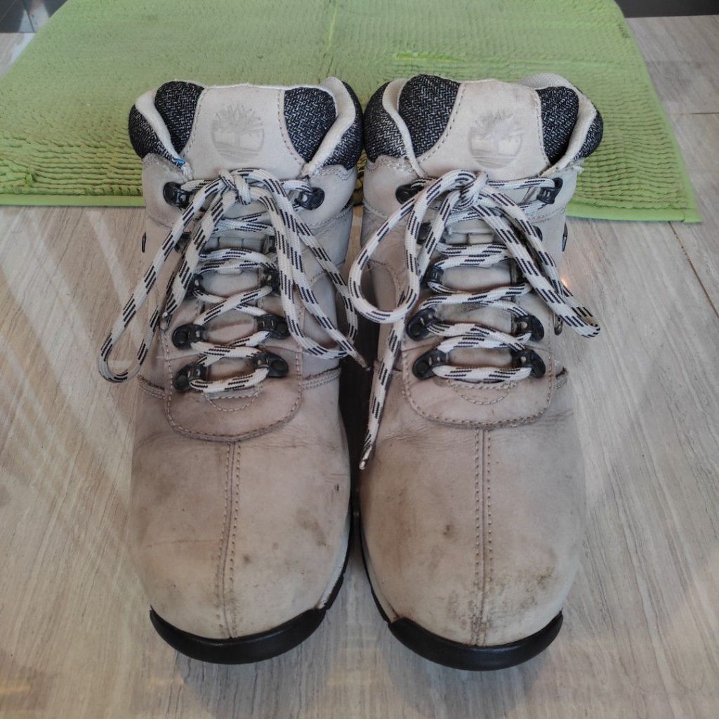 Jual TIMBER Mid Hiking Boots Grey Nubuck Leather Authentic Original ...