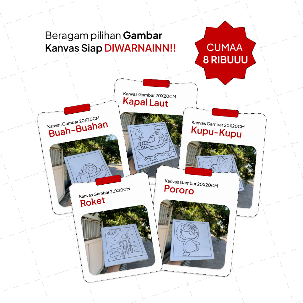 Jual Paket Melukis Gambar 20x20CM Bahan Spunbond Terjangkau – Lengkap ...