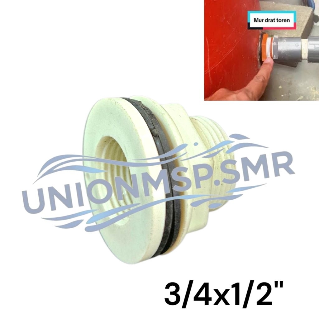 Jual Mur Drat Toren Plastik PVC 1"x3/4" & 3/4"x1/2" Sambungan Tangki ...