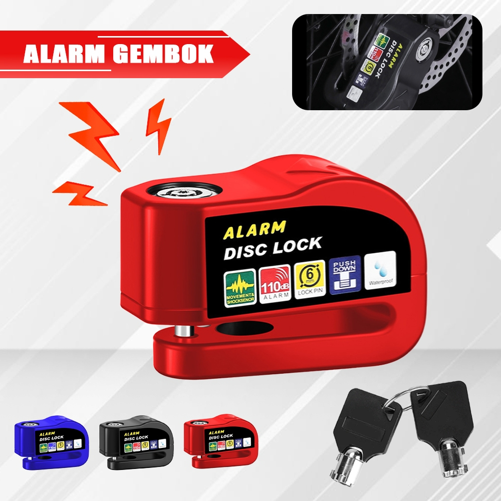 Jual Alarm Gembok Motor Disc Lock Anti Maling Waterproof Bahan Metal ...