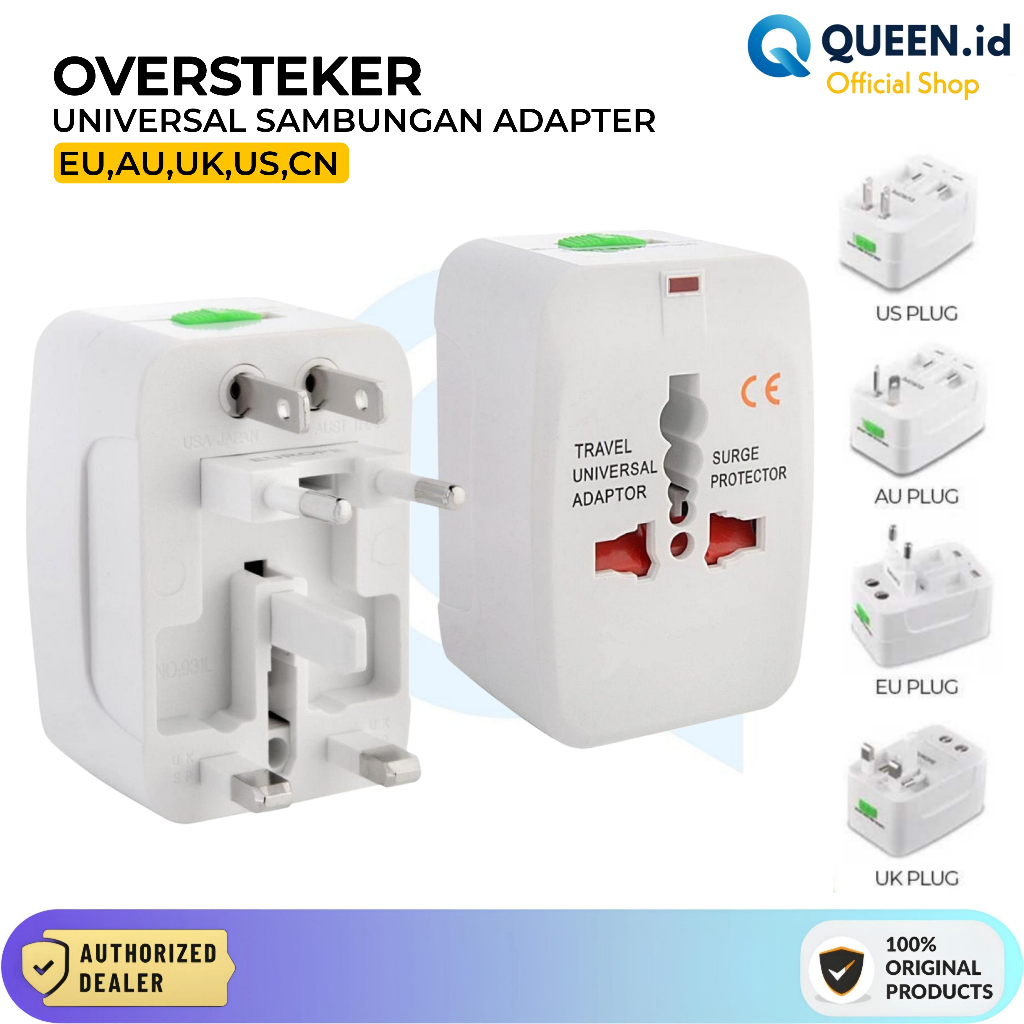 Jual QUEEN Universal Oversteker Travel Adapter Sambungan Stop Kontak EU ...