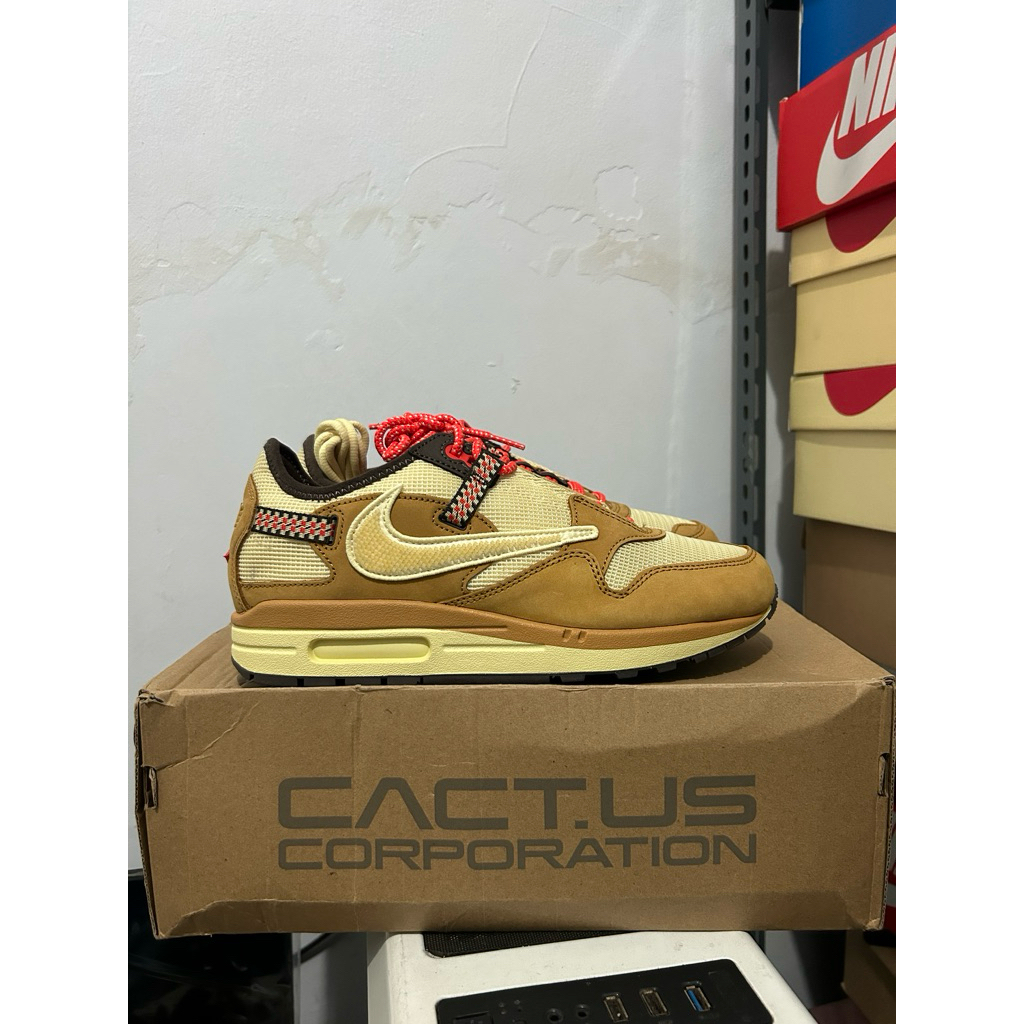 Jual Nike air max 1 travis scott wheat lemon drop (100% authentic ...