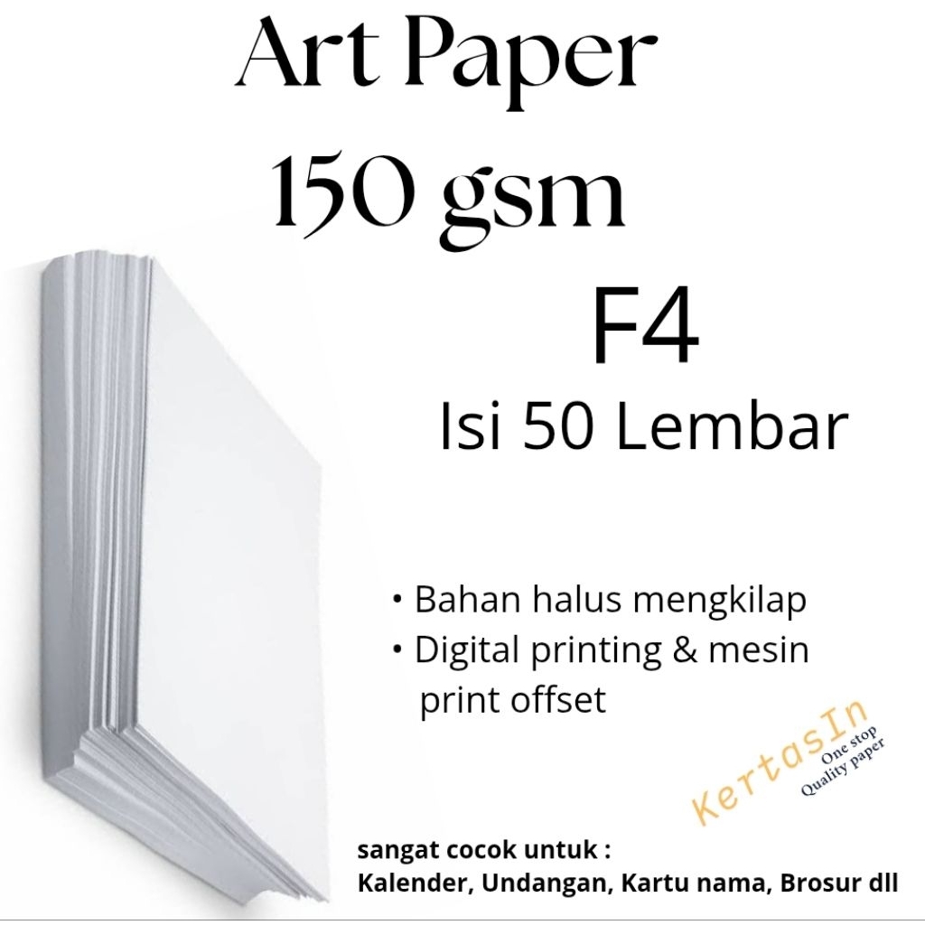 Jual Kertas Art Paper 150 gsm F4 Isi 50 Lembar – Halus & Putih Cocok ...