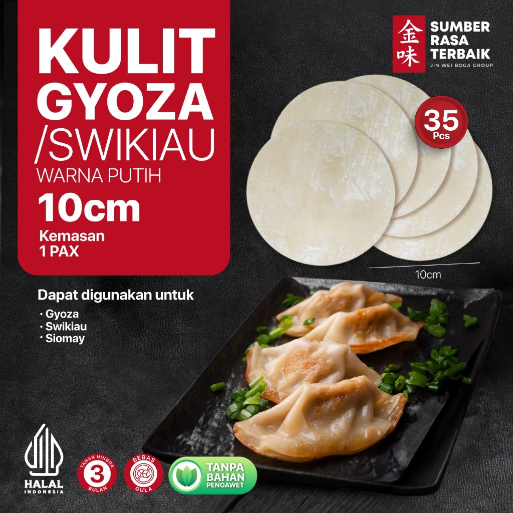 Jual SRT KULIT GYOZA DIMSUM 10CM PUTIH 35PCS HALAL | LENTUR & TIPIS ...