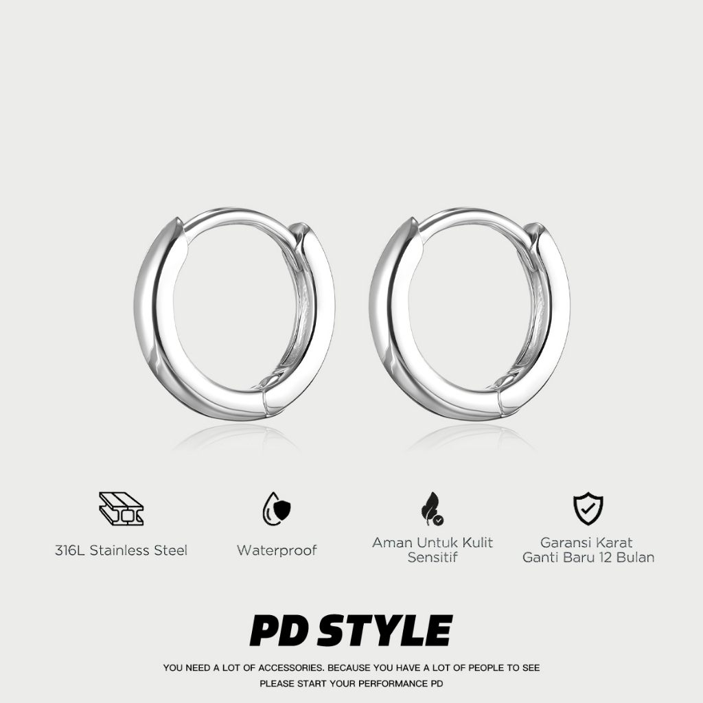 Jual PD STYLE-Anting hoop polos pria, desain minimalis & elegan ...