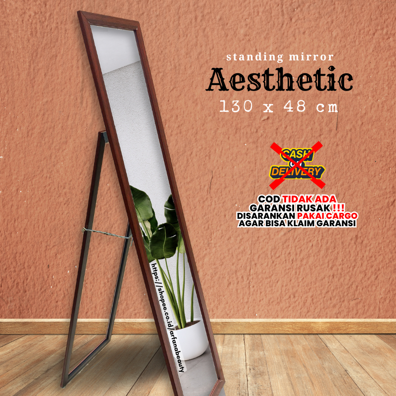 Jual Cermin Full Body Standing Mirror Aesthetic 130 X 48 Kaca Cermin ...