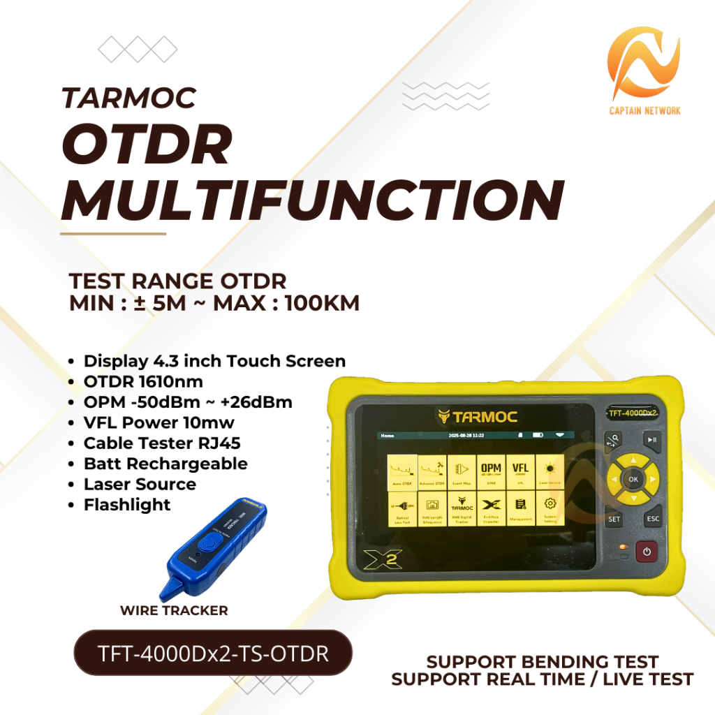 Jual Tarmoc TFT-4000Dx2-TS-OTDR | Smart mini Touch Screen Active/Online ...