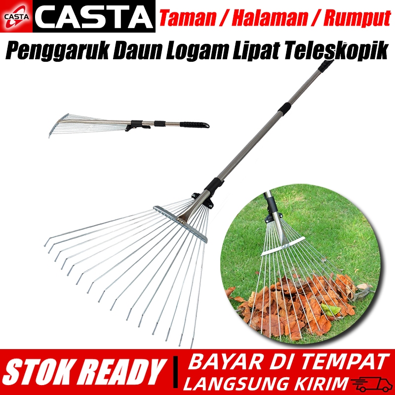 Jual CASTA Teleskopik Garpu Sapu Daun Sapu Garpu Taman Besi Garden Rake ...