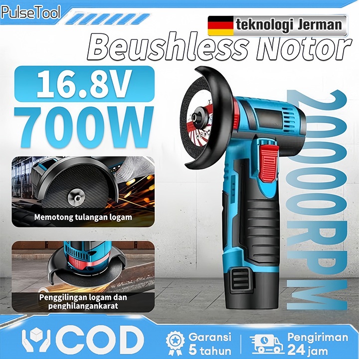 Jual Brushless Gerinda Angle Grinder Cordless Mini Mesin Gerinda Tangan ...