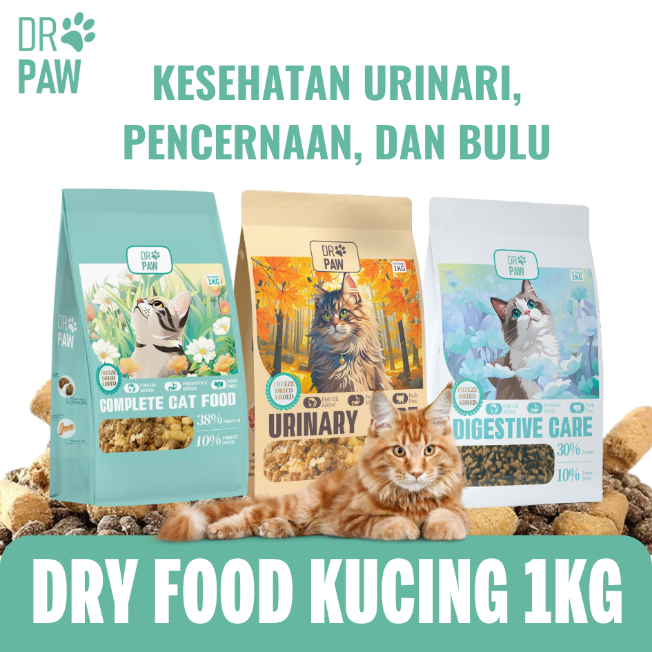 Jual DR PAW DRY FOOD KUCING SEGALA UMUR 1 KG MAKANAN KERING DENGAN ...