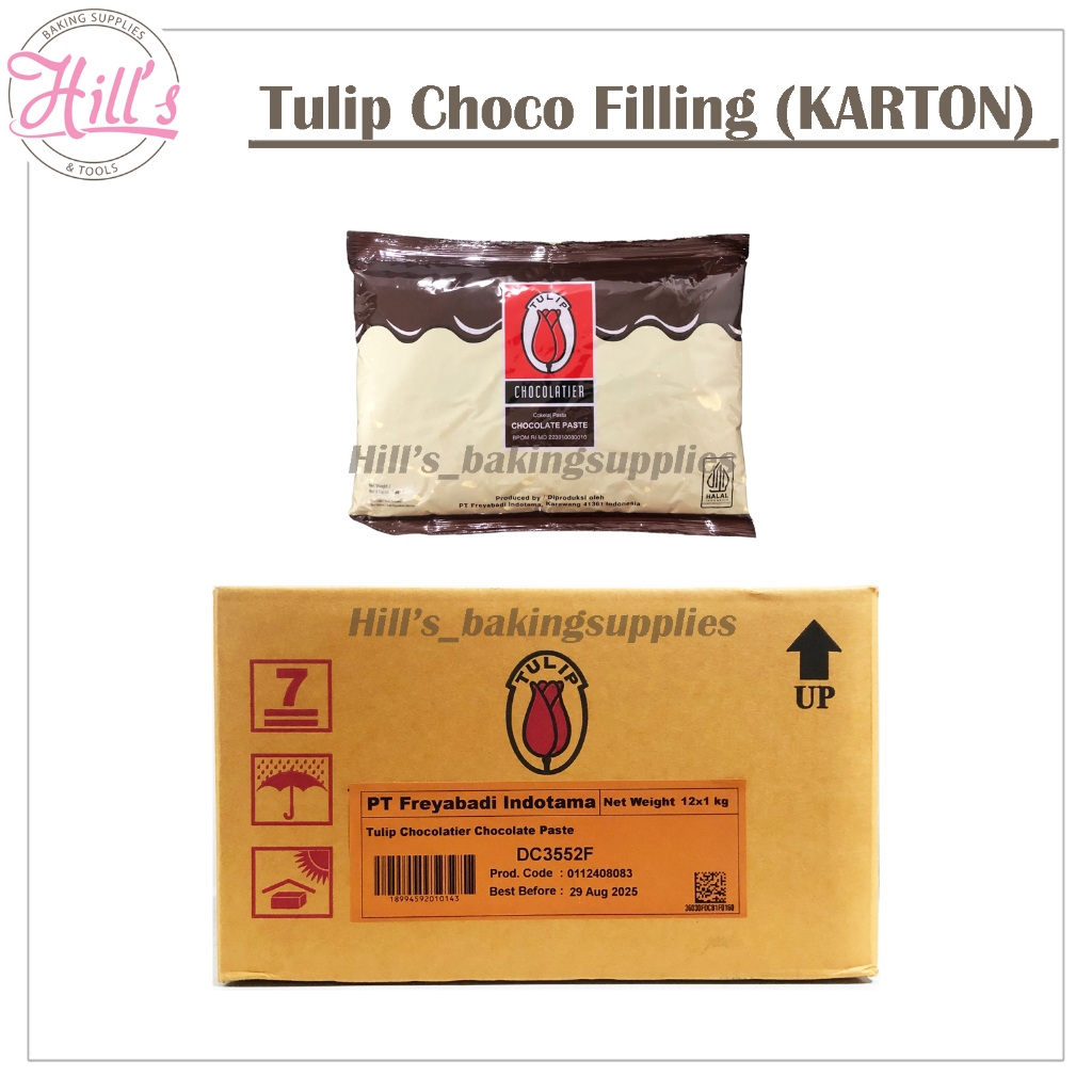 Jual ( KARTON ) TULIP CHOCOLATE PASTE 1 KG ( ISI 12 pcs ) / ISIAN ROTI ...