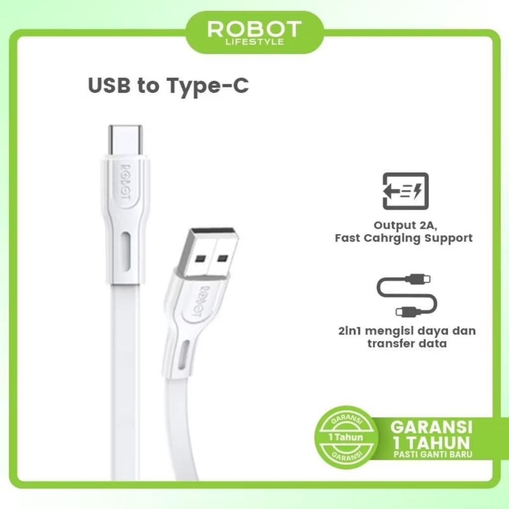 Jual ROBOT Kabel Data RDC100S USB KE TYPE C 1M Data Cable Original Fast ...