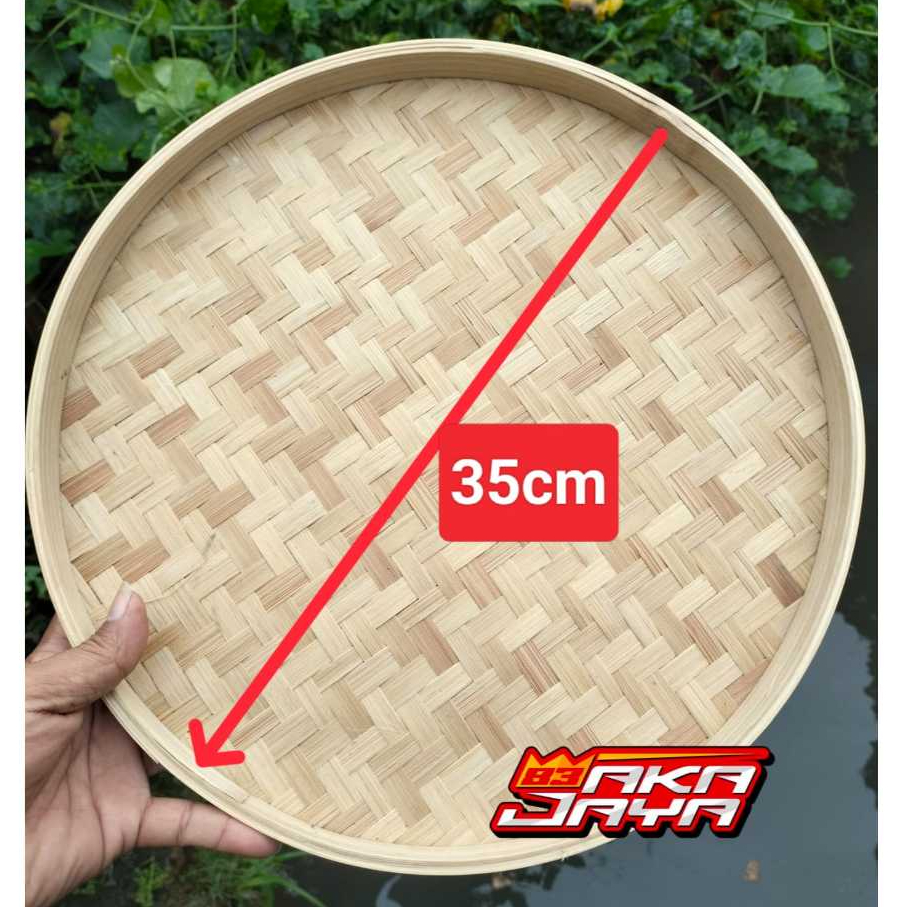 Jual Tampah bambu pipih 35cm/ Tatakan bambu alas rata/ Anyaman bambu ...