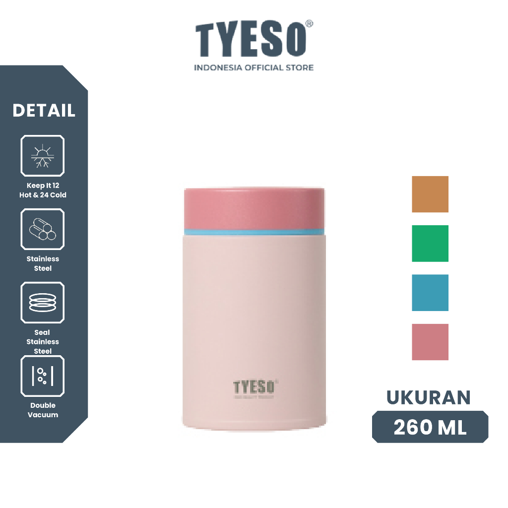 Jual [Stainless Steel 316] Tyeso Food Jar Termos Nasi Sup Bubur 260ML TS-01039 SUS 316 Tahan ...