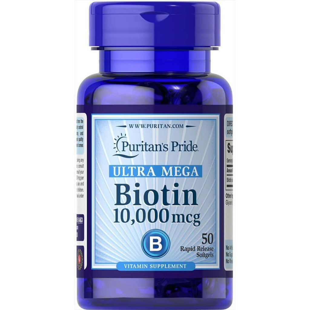 Jual Puritan's Pride Ultra Mega Biotin 10000 Mcg 50 Count | Shopee ...
