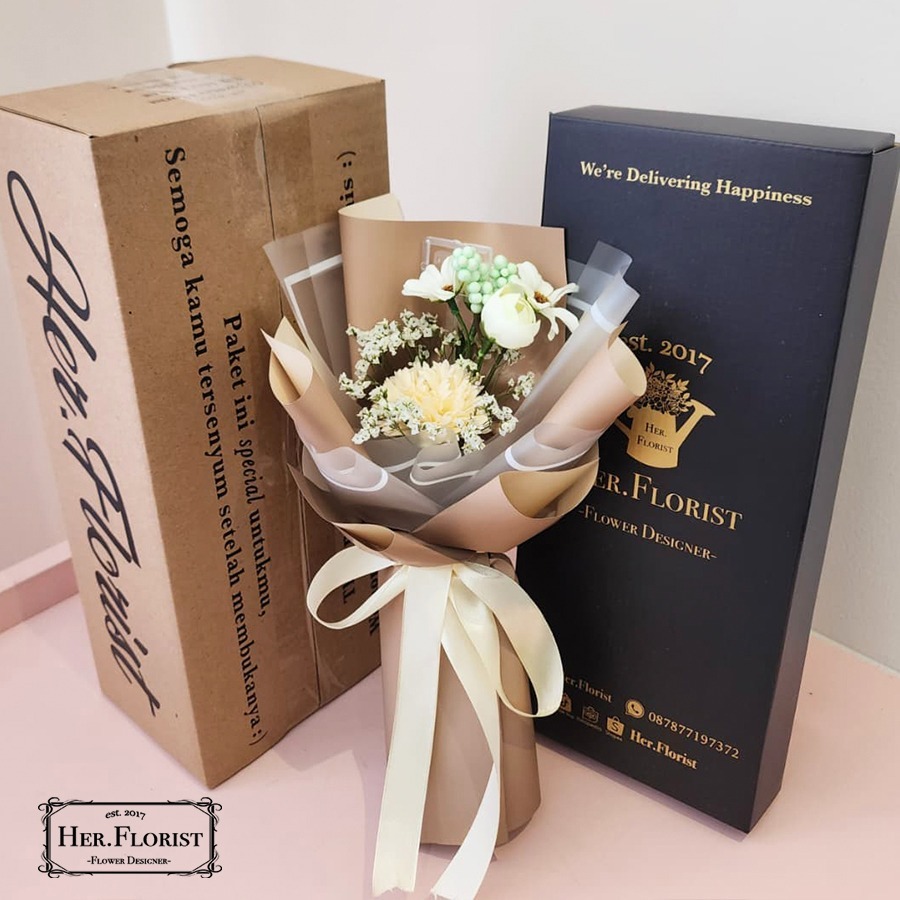 Jual HER.JKT [CARNATION] Single Soap & Dried Flower Bouquet / Buket ...