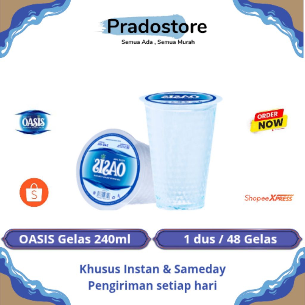 Jual OASIS Air Mineral Dalam Kemasan Gelas [1 dus / 48 gelas] | Shopee ...