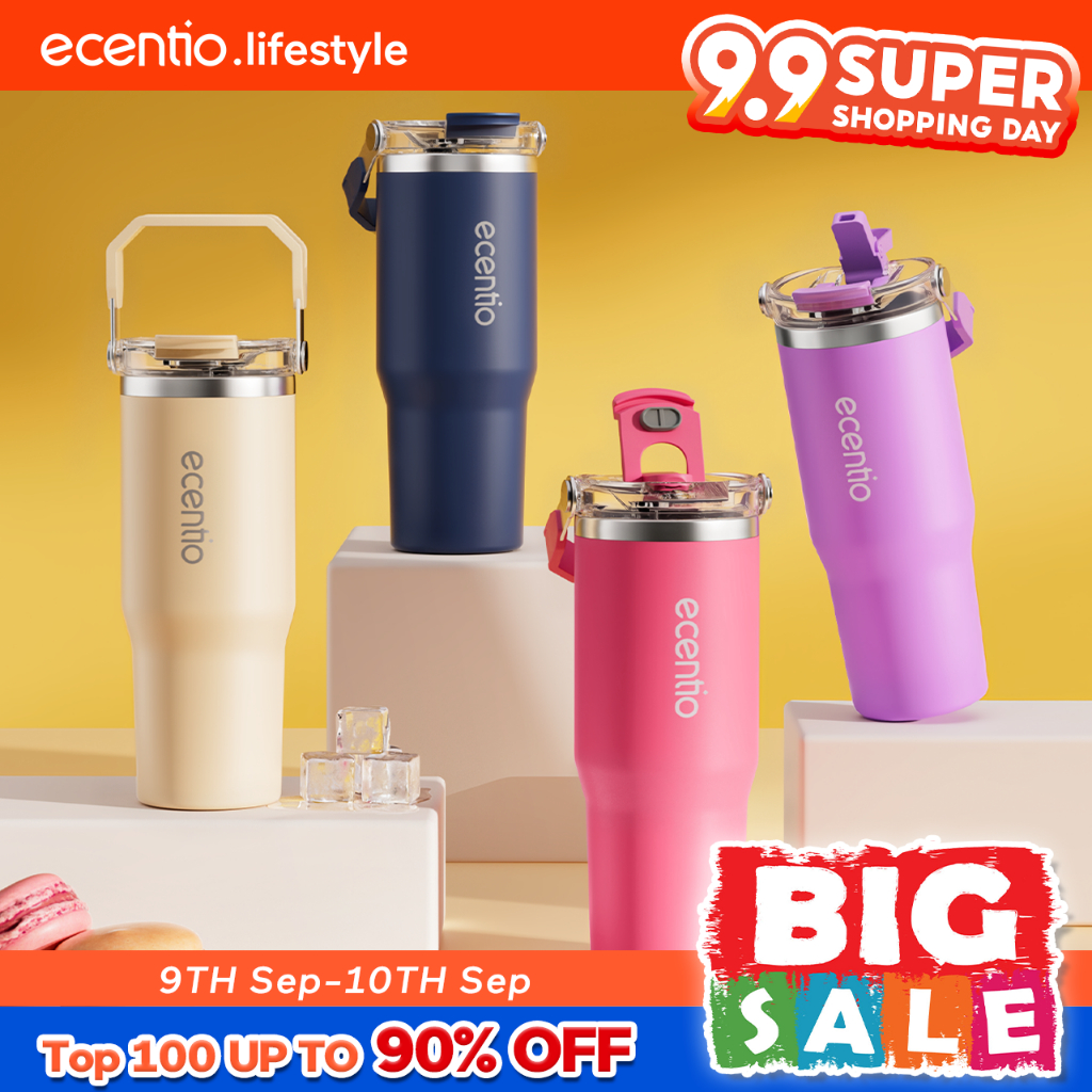 Jual ecentio tumbler 900ml tumbler tahan dingin 24 jam Mug kopi tahan ...