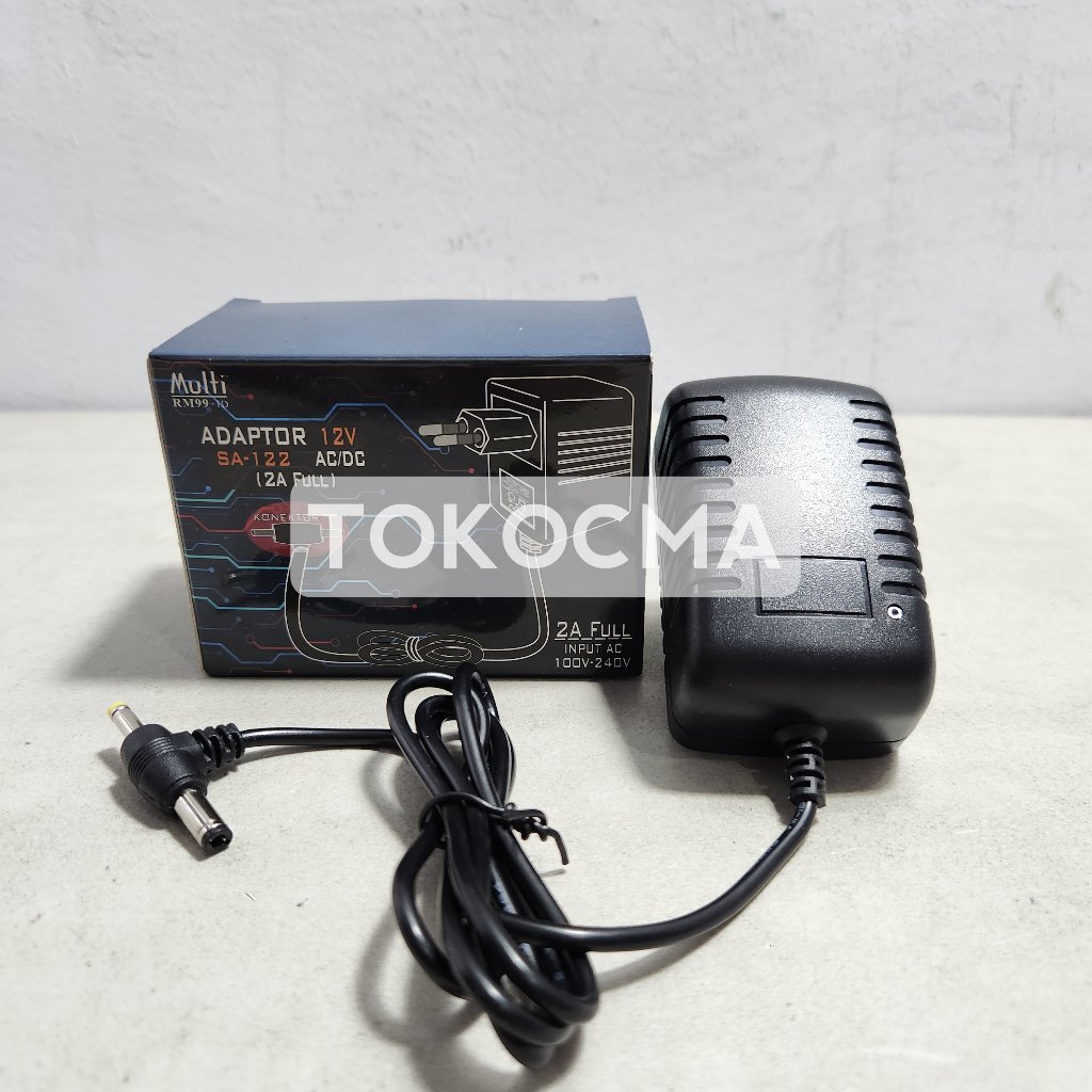 Jual Multi Adaptor 12V 2A FULL Murni Konektor T Charger Power Supply AC ...