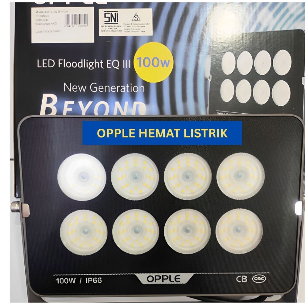 Jual OPPLE Lampu LED Floodlight 100W 6500K Putih 9000lm IP66 Tahan Lama ...