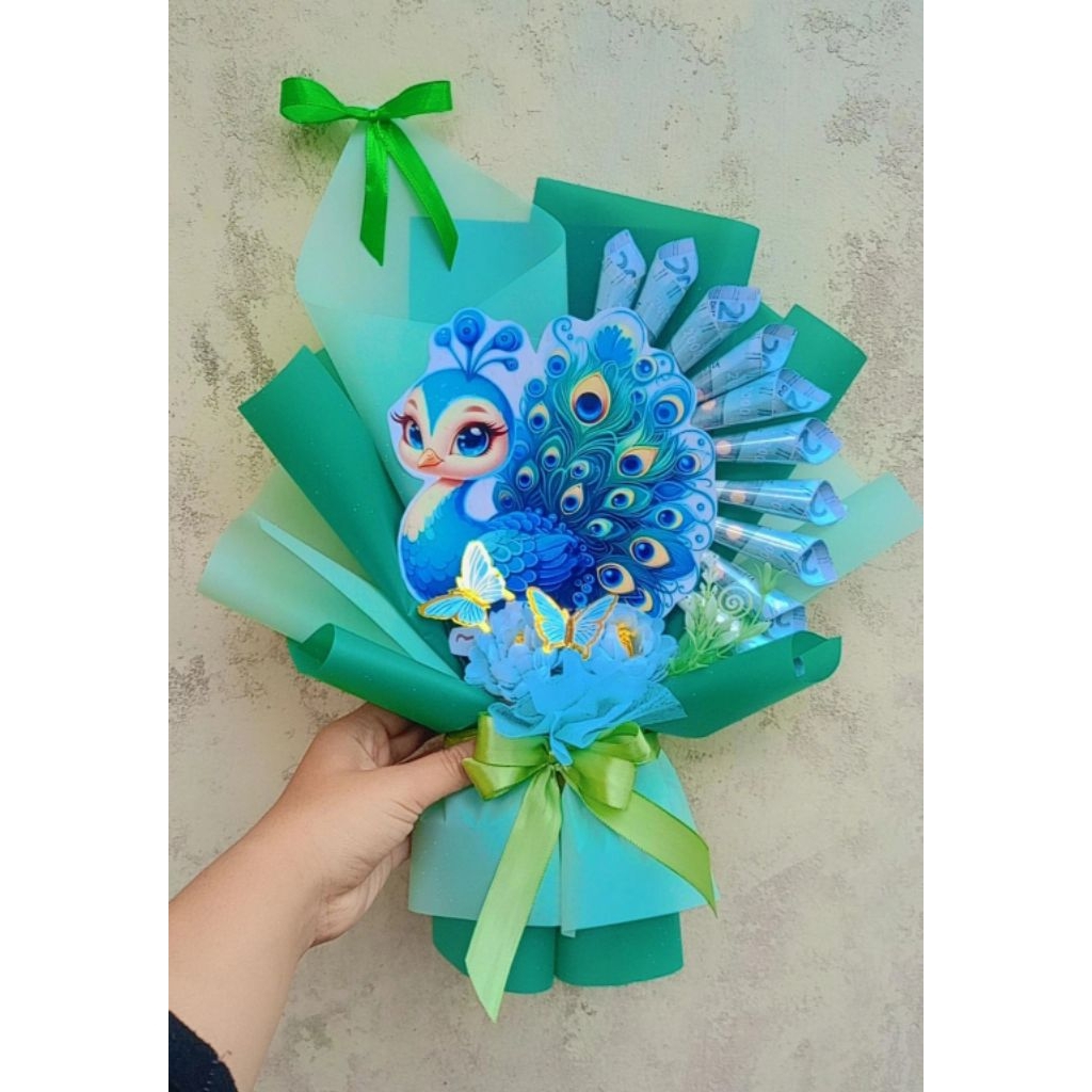 Jual BUKET MERAK KOSONGAN/BUKET MERAK UANG HADIAH ultah bouquet wisuda ...