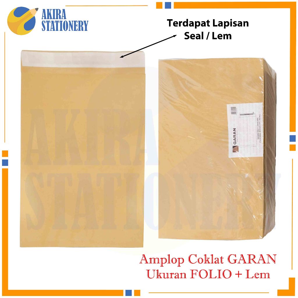 Jual Amplop Coklat GARAN Folio + Lem / Map Dokumen Kertas Coklat ...