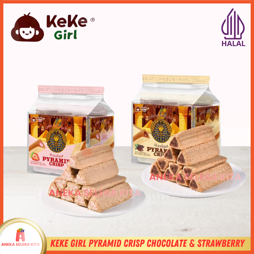Jual YUMMY! Keke Girl Pyramid Crisp Chocolate & Strawberry Flavour ...