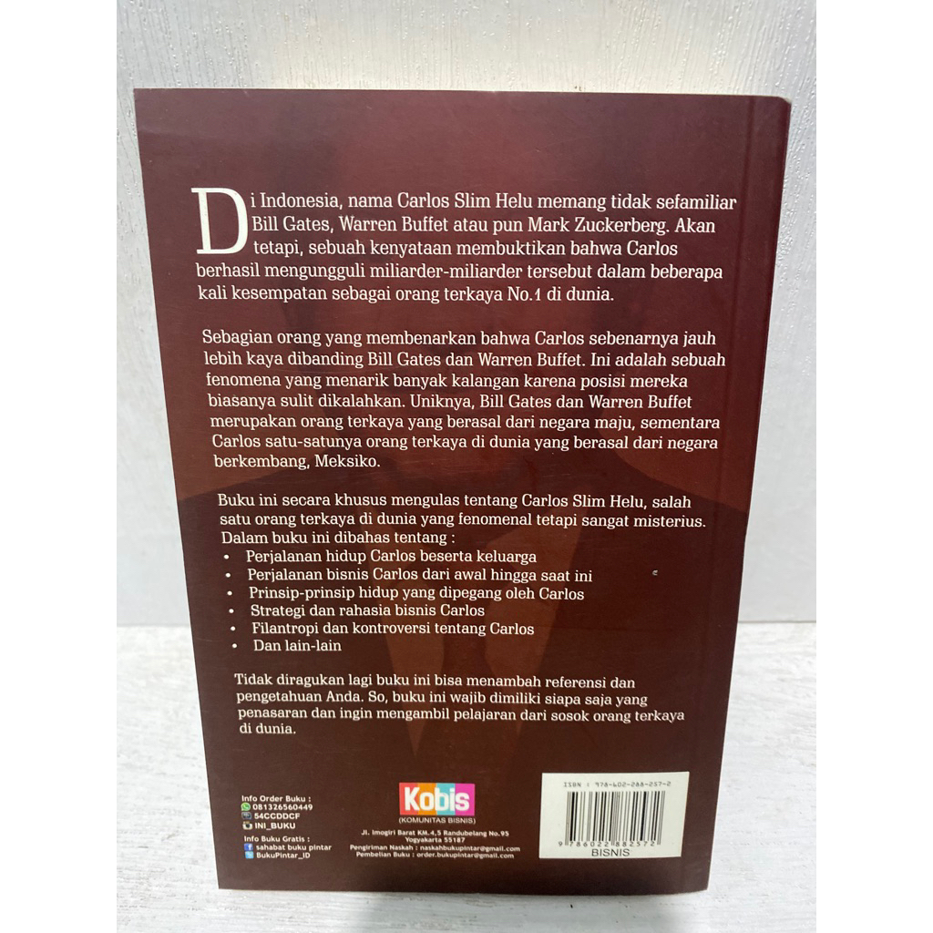 Jual Buku Original CARLOS SLIM HELU KISAH KONGLOMERAT TERKAYA DI DUNIA - AKBAR KAELOLA | Shopee ...