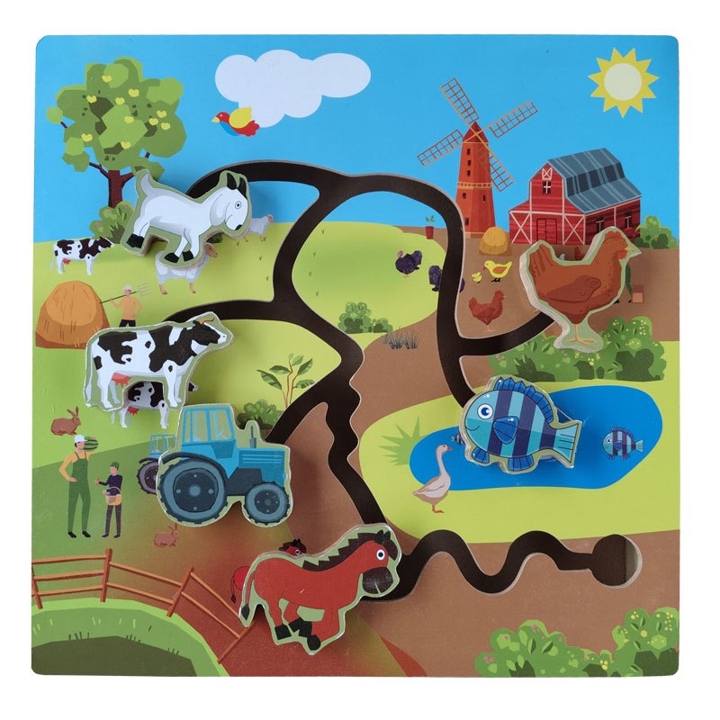 Jual Maze Hewan Ternak - Mainan Papan Alur Kayu - Mainan Edukatif Untuk ...