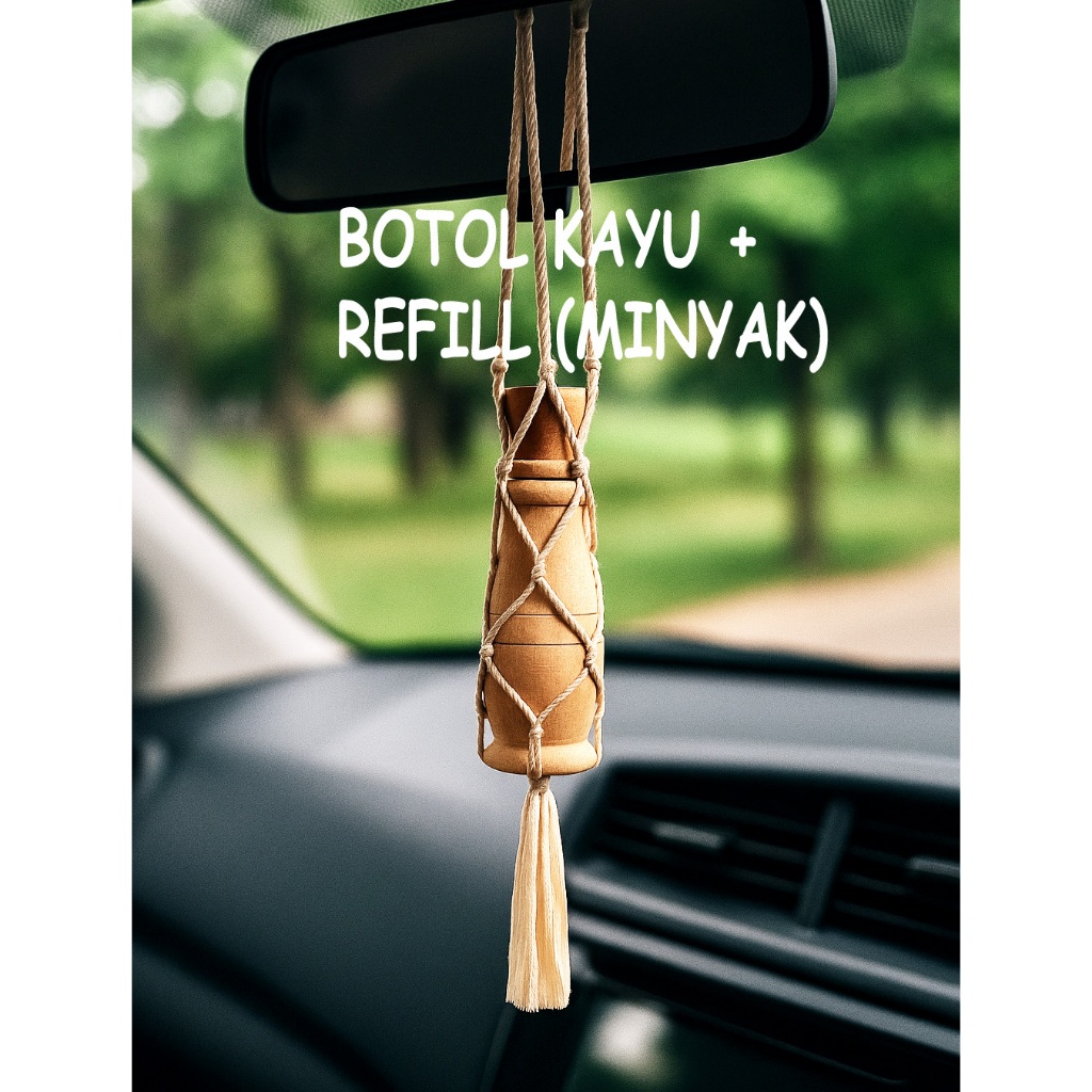 Jual Parfum Mobil Unik Botol Kayu Pengharum Ruangan Anti Mual Dan ...